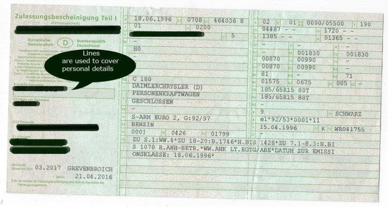 How to identify a vehicle used in Germany